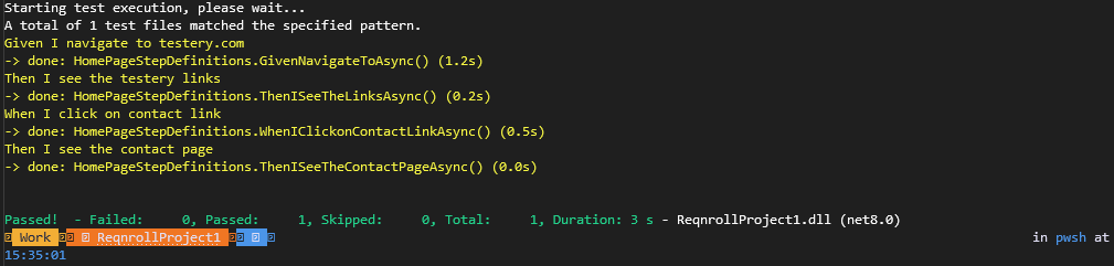 Reqnroll and Playwright in .NET